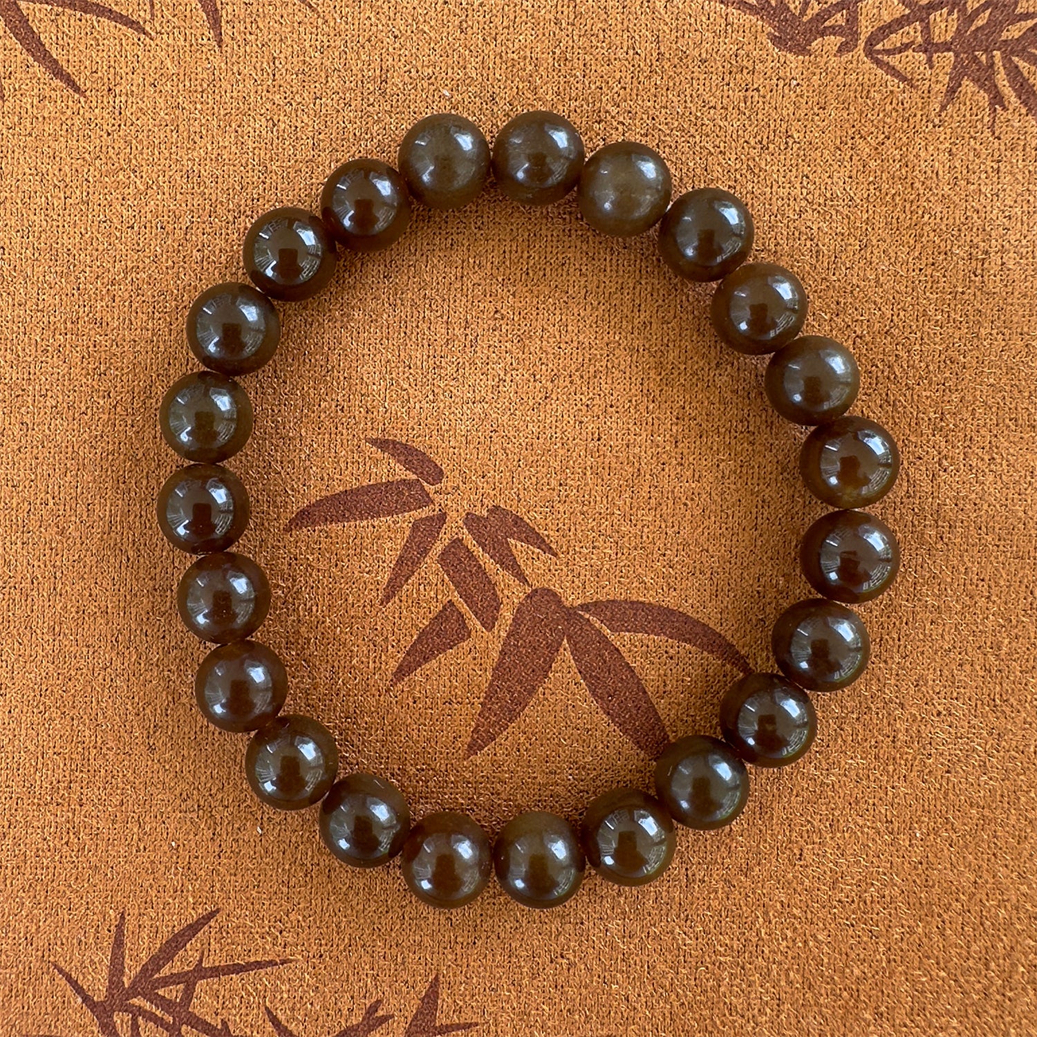 Qiemu "Brown Sugar" Nephrite Round Beads Bracelet 8mm x 23 Beads ...